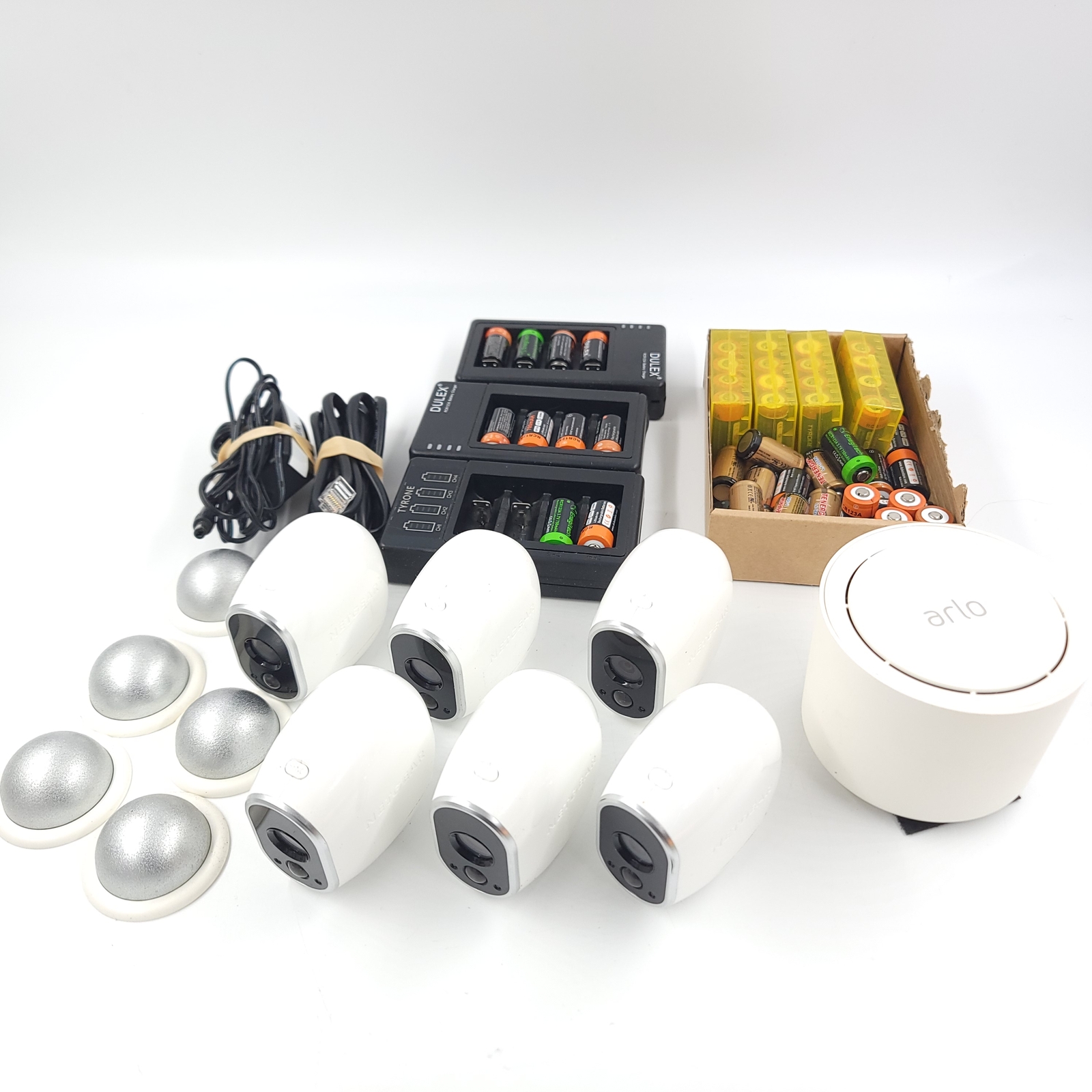 Arlo VMC3030-100NAR Indoor/Outdoor Security Camera - White 6 Pack w ...