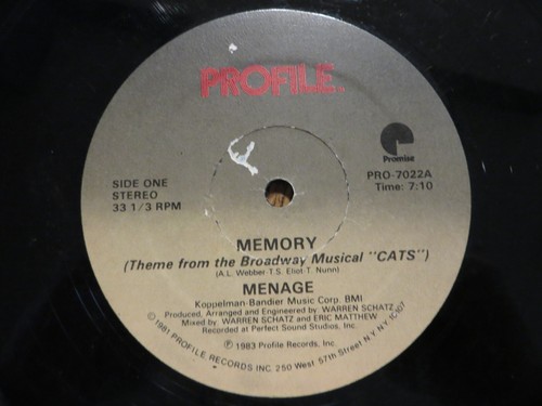 Menage – Memory (Theme From The Broadway Musical Cats) - 1983 Vinyl 12 ...