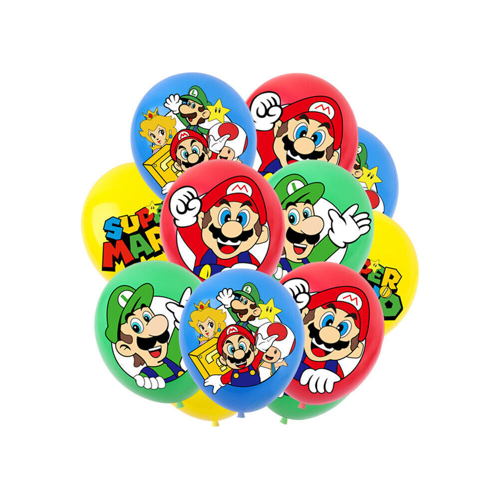 Super Mario Theme Kids Birthday Party Supplies Set Balloons Banner Cake ...