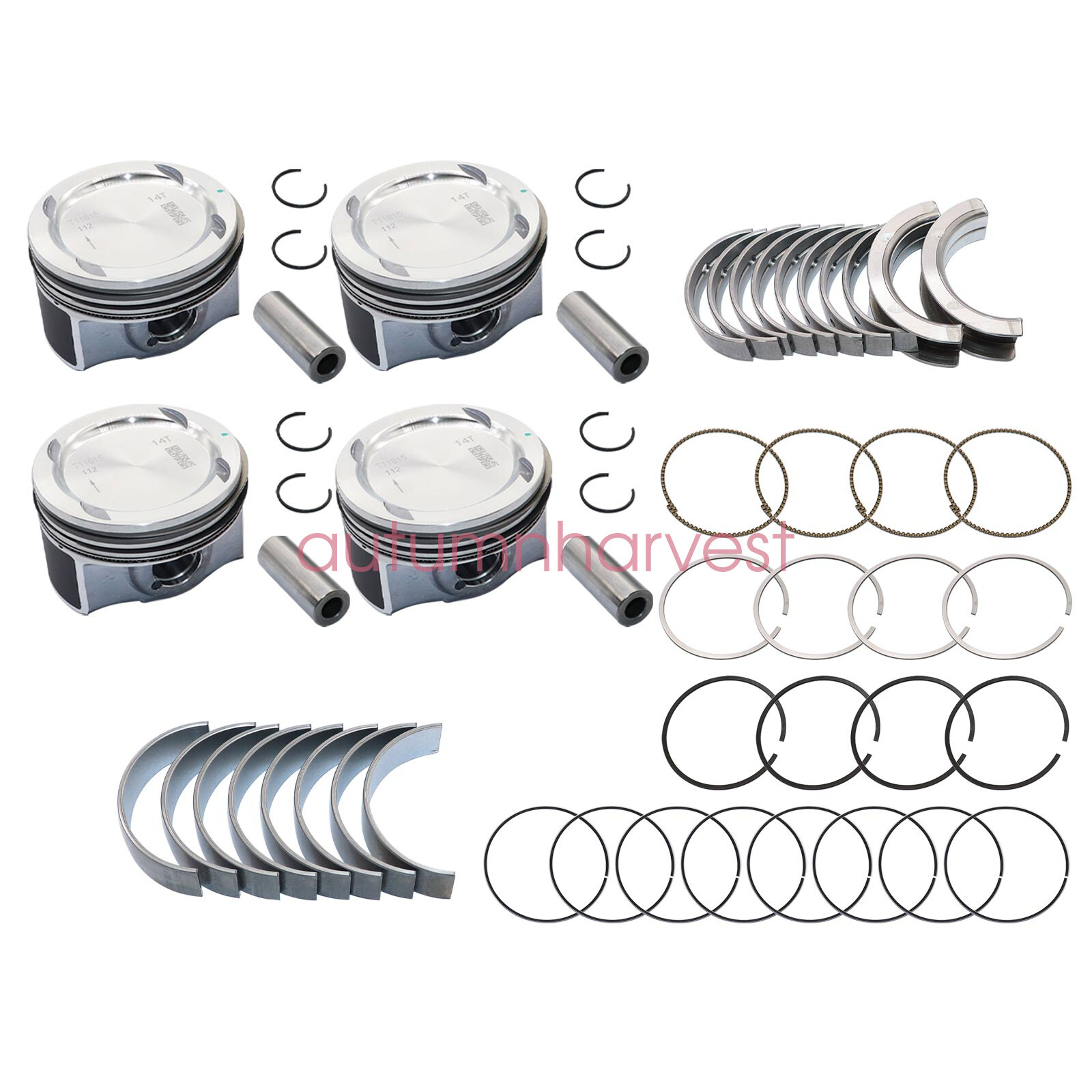 Main Rod Bearing & Piston & Rings Fit 2011-15 Buick Chevrolet Cruze ...