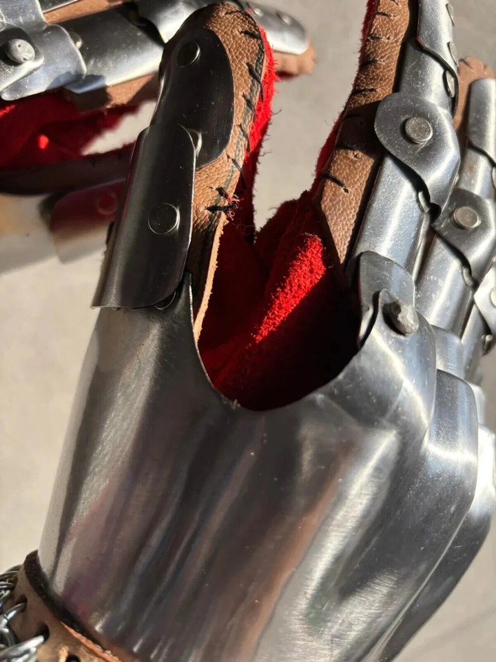 Medieval Steel Gauntlets Armor Knight Finger SCA LARP Gloves Cosplay ...