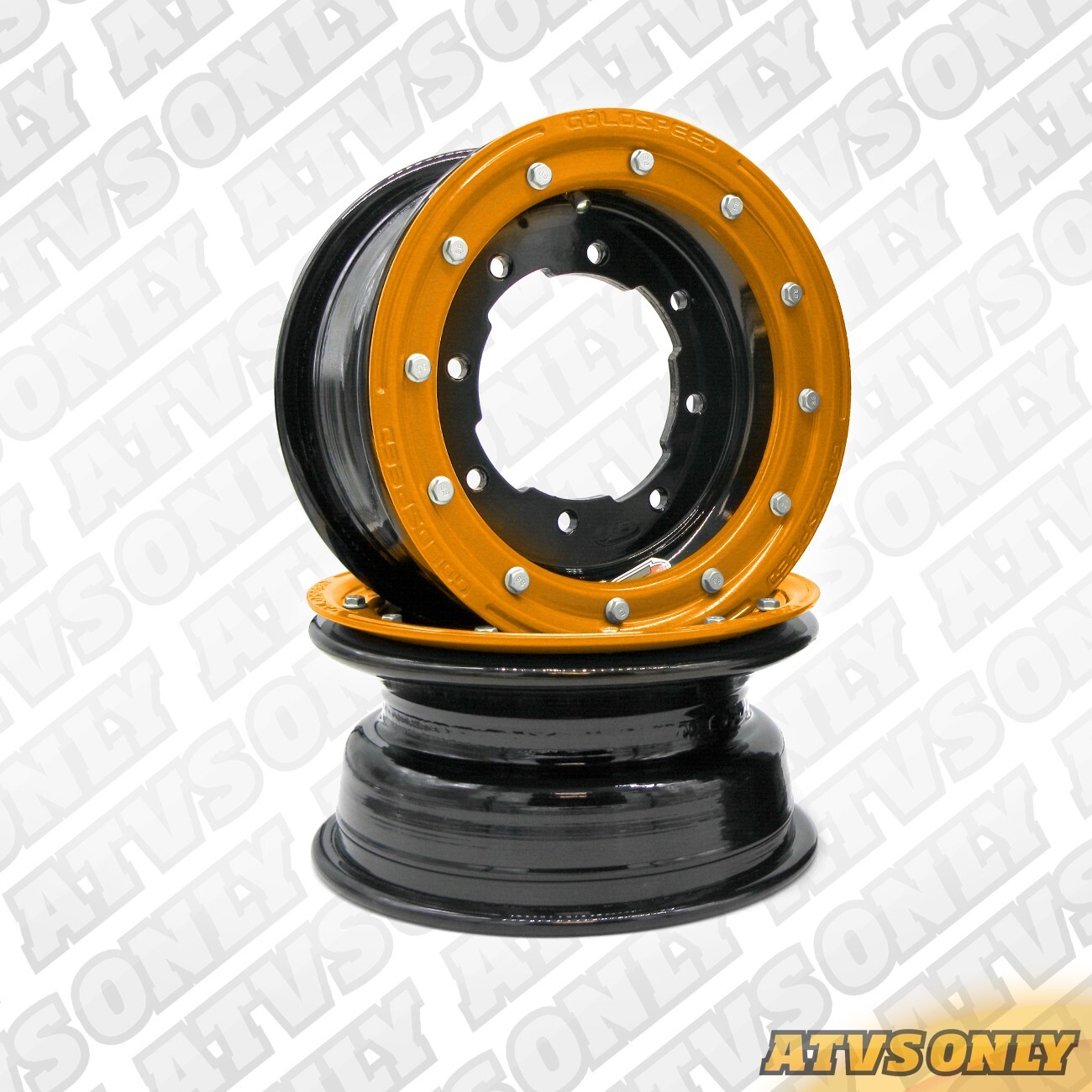 ATV QUAD WHEELS ORANGE BEADLOCK 4x156 4x144 10x5 4/156 4/144 GOLDSPEED ...