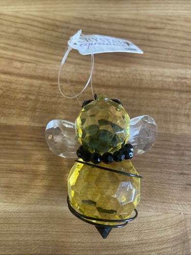 NWT Ganz Crystal Expressions Acrylic Queen Bee Ornament Suncatcher 3" x ...