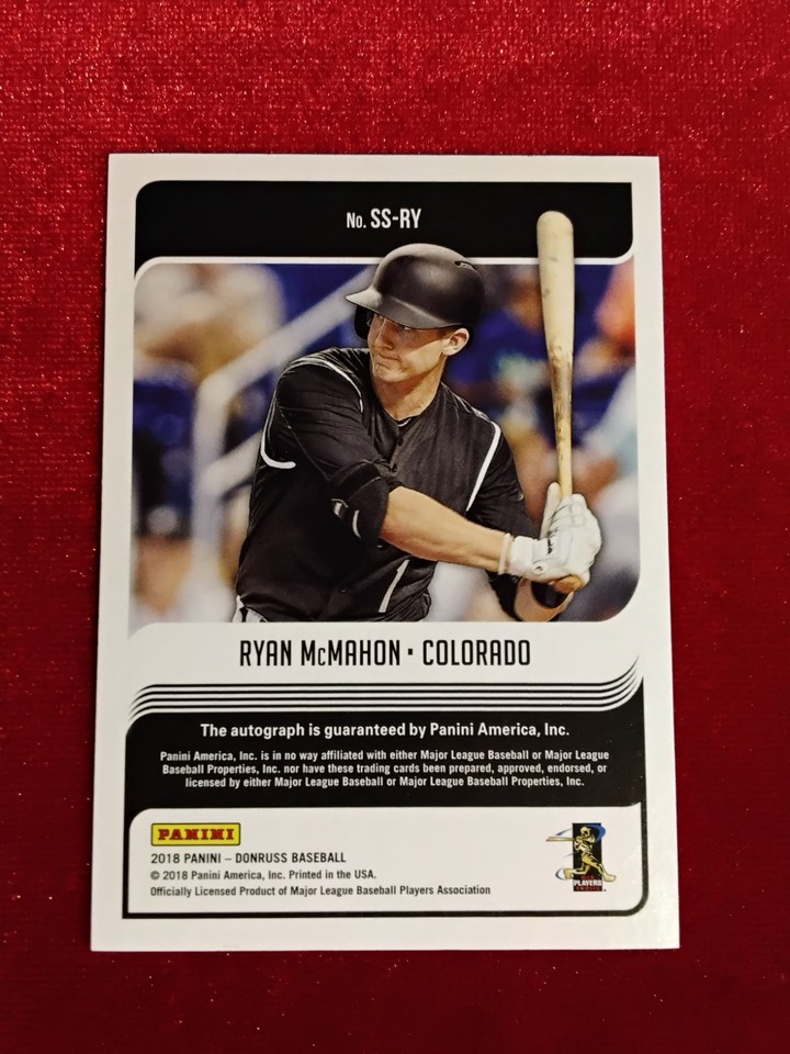 Ryan McMahon - Rockies - 2018 Donruss Signature Series Autograph Auto # ...