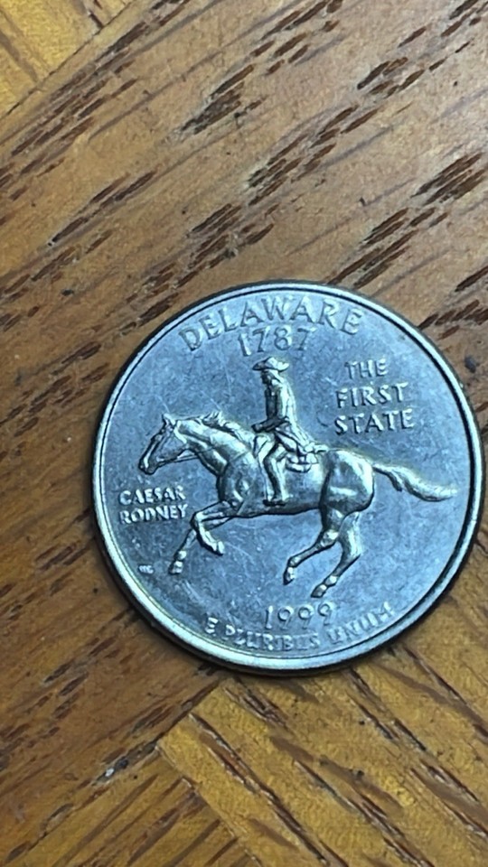 1787 1999 “D” Delaware *FIRST STATE QUARTER DOLLAR* Coin W/ Caesar ...