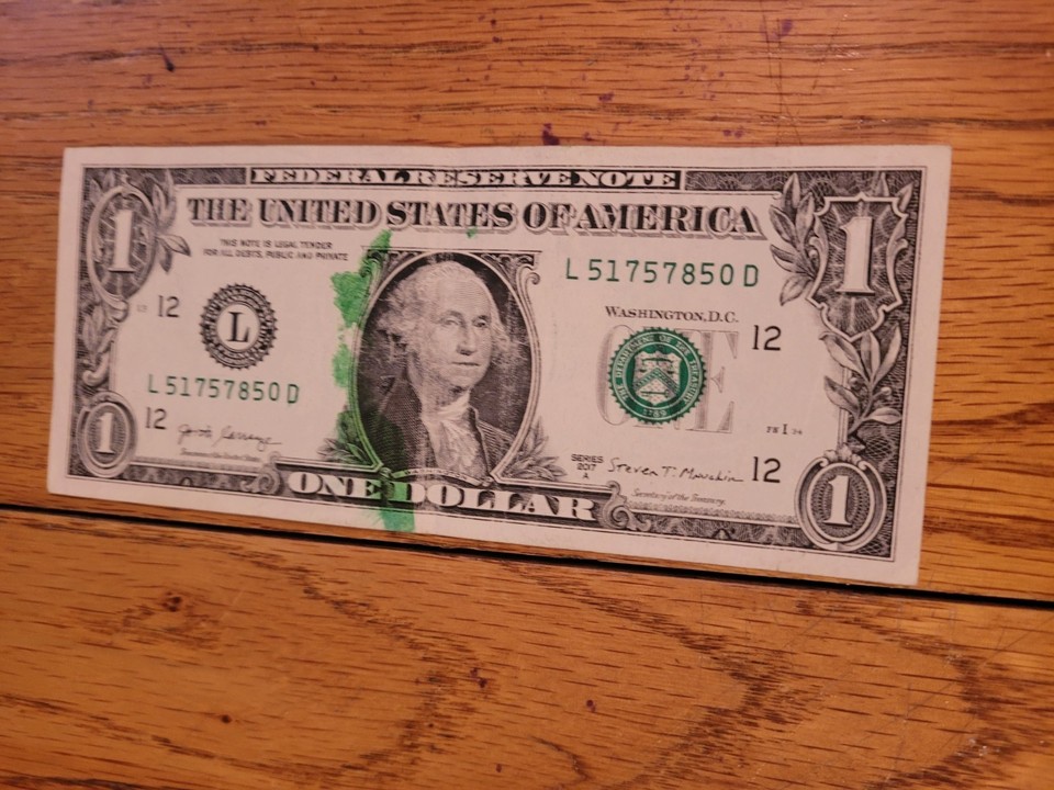 $1 2017a/L51757850D/Fancy Note/ Ink Smear Error | eBay