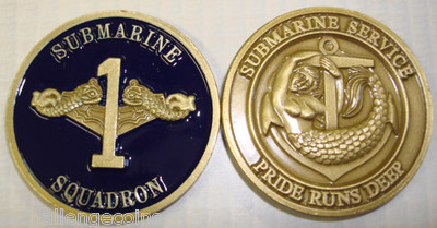 Submarine Squadron One ComSubRon 1 SubRon Coin Sub Mermaid Pride Runs ...