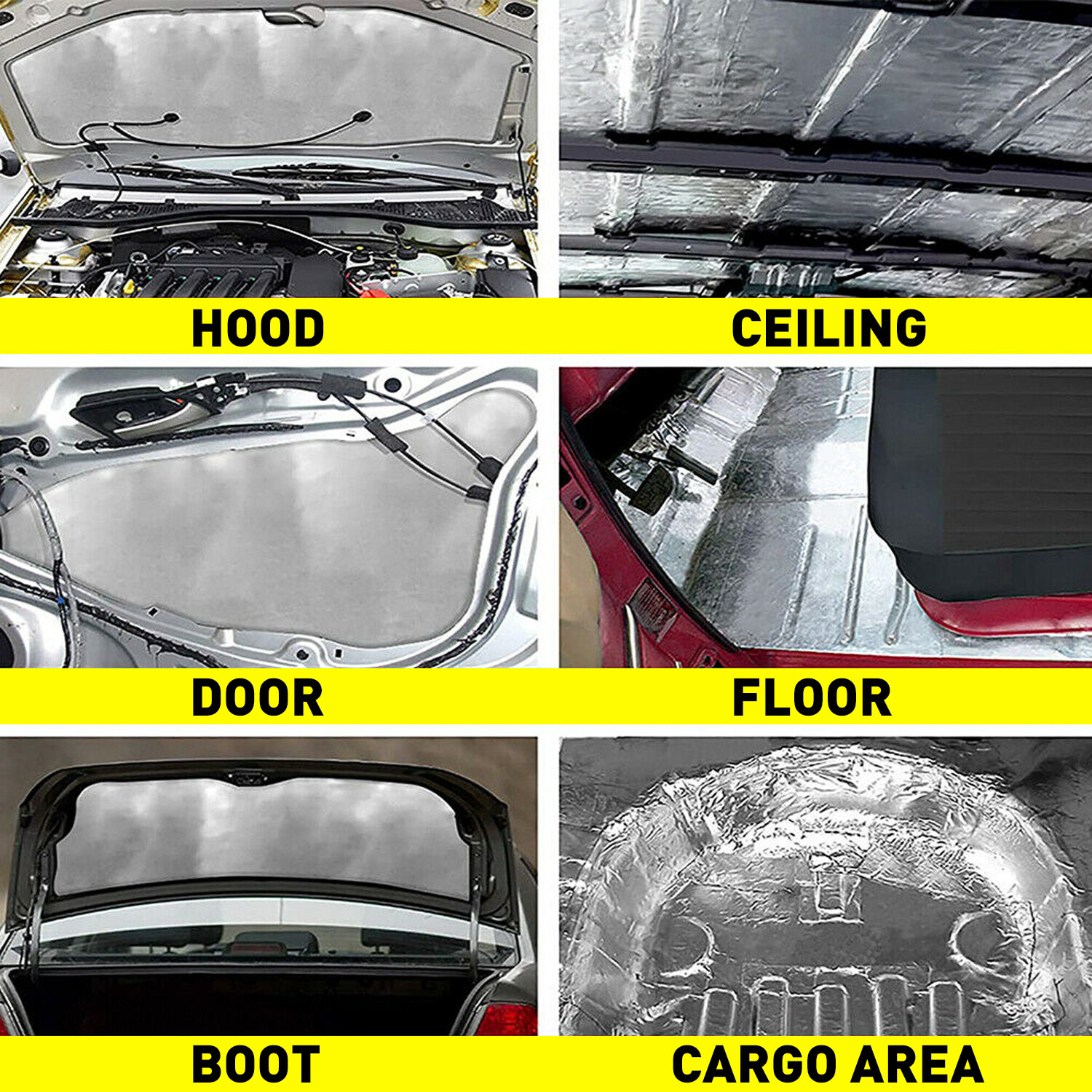 12/24/36/48PCS Car Hood Insulation Sound Noise Deadening Heat Shield ...