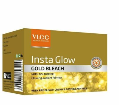 VLCC INSTA GLOW FAIRNESS GOLD BLEACH CREAM FOR REMOVING TAN FACIAL HAIR ...
