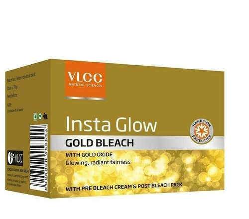 VLCC INSTA GLOW FAIRNESS GOLD BLEACH CREAM FOR REMOVING TAN FACIAL HAIR ...