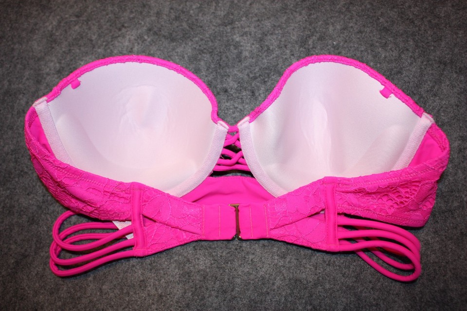 VICTORIAS SECRET Midi Beach Bandeau Convertible Bikini Top Floral Lotus ...