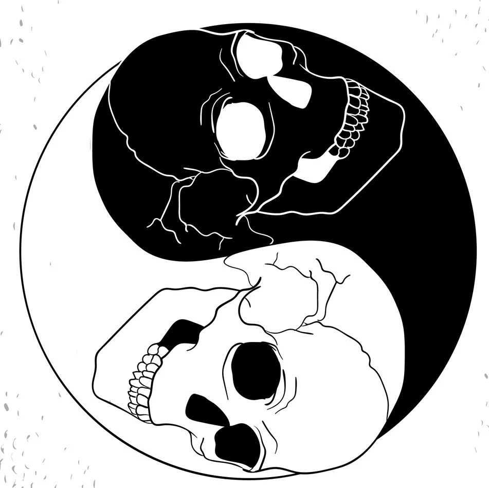 Good And Evil Skull Drawings