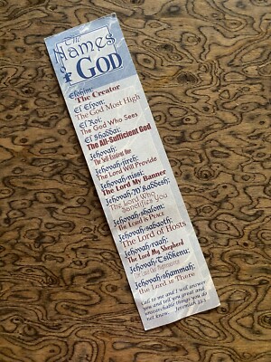 The Names of God Bookmark First Baptist Church Houston 1996 | eBay