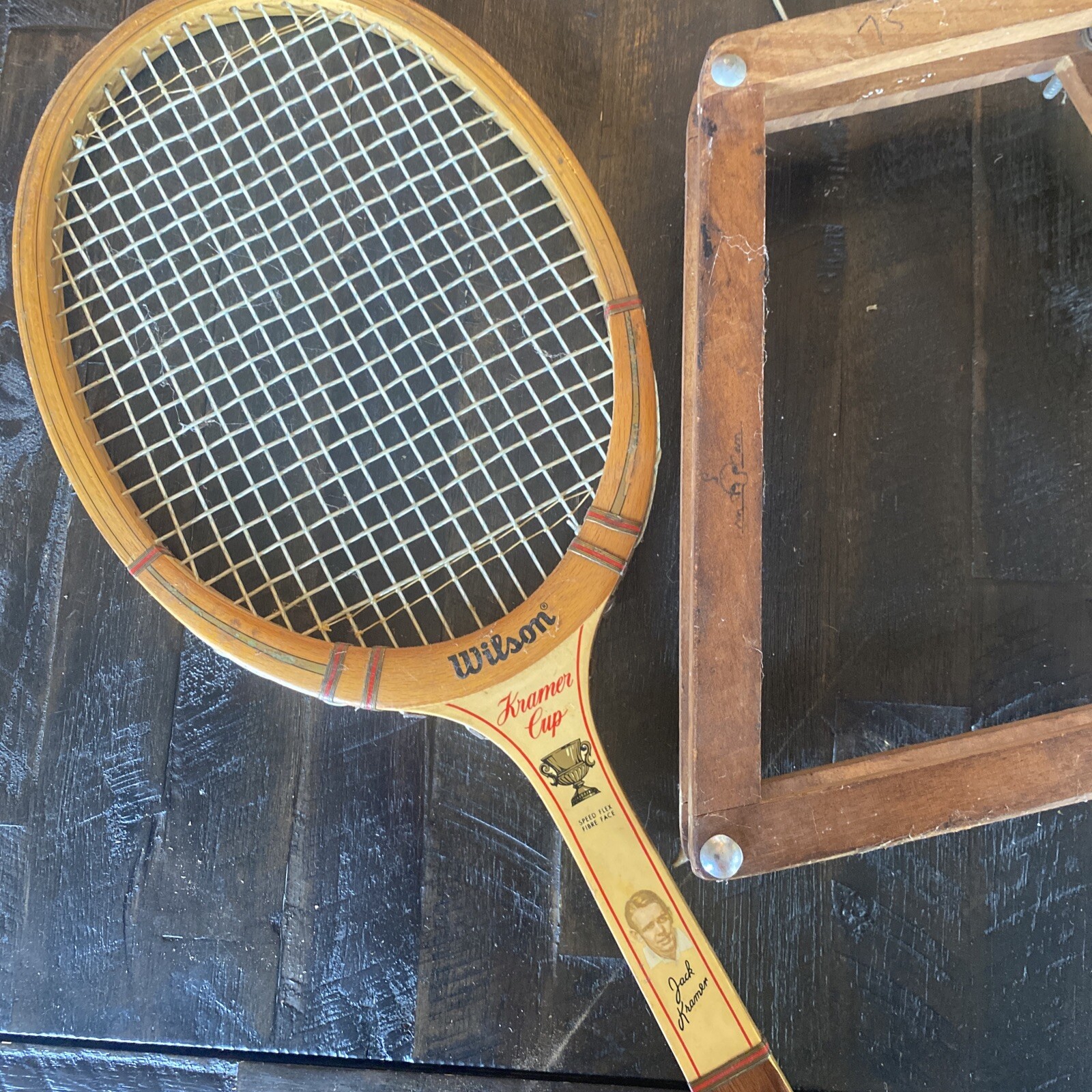 Vintage Wilson Jack Kramer Kramer Cup Wood Racket w/Press. Great ...