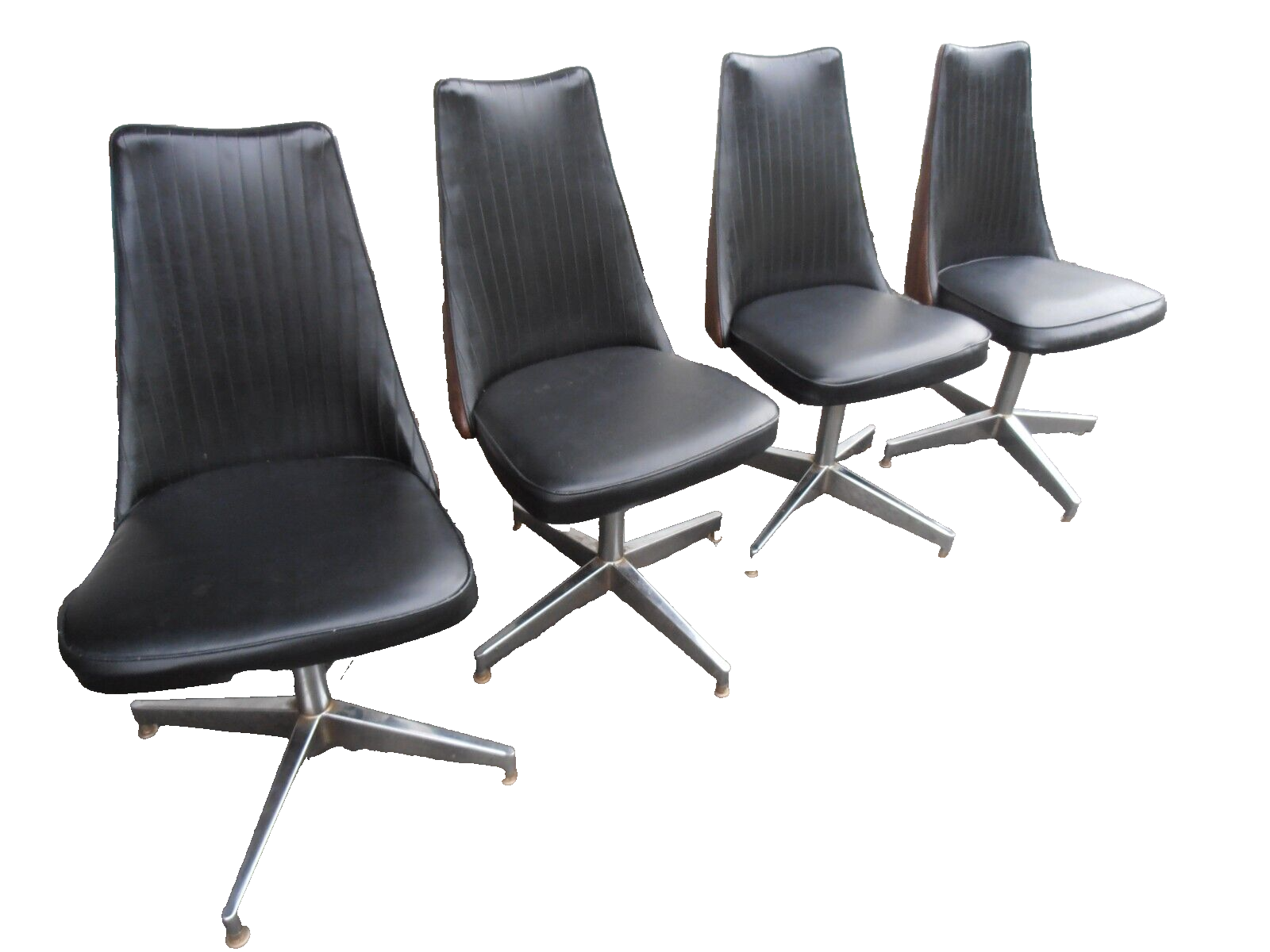 4 Vintage Chromcraft Dining Chairs 2-tone black/brown mcm chair ...