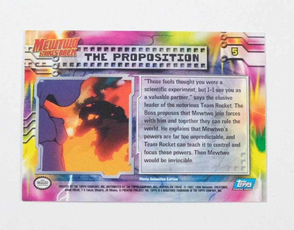 Topps Pokemon Mewtwo Strikes Back Blue Logo Holo #5 The Proposition | eBay