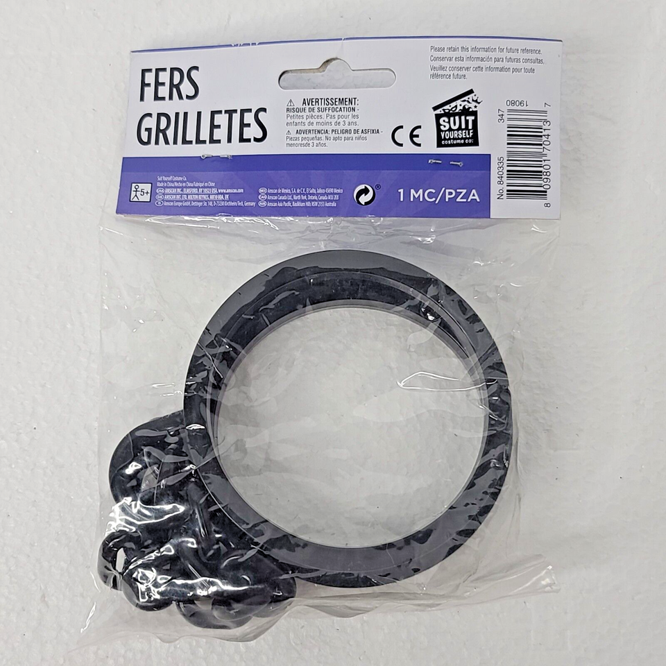 Wrist SHACKLES Jail Prison Black Plastic Costume Accessory Prop NEW ...
