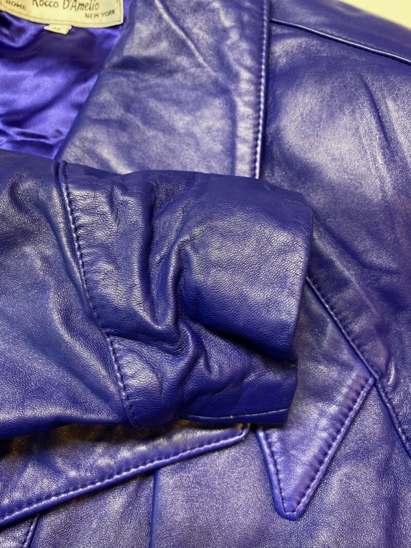 Vintage Rocco D'Amelio Blue Leather Jacket 1980s Avan… - Gem