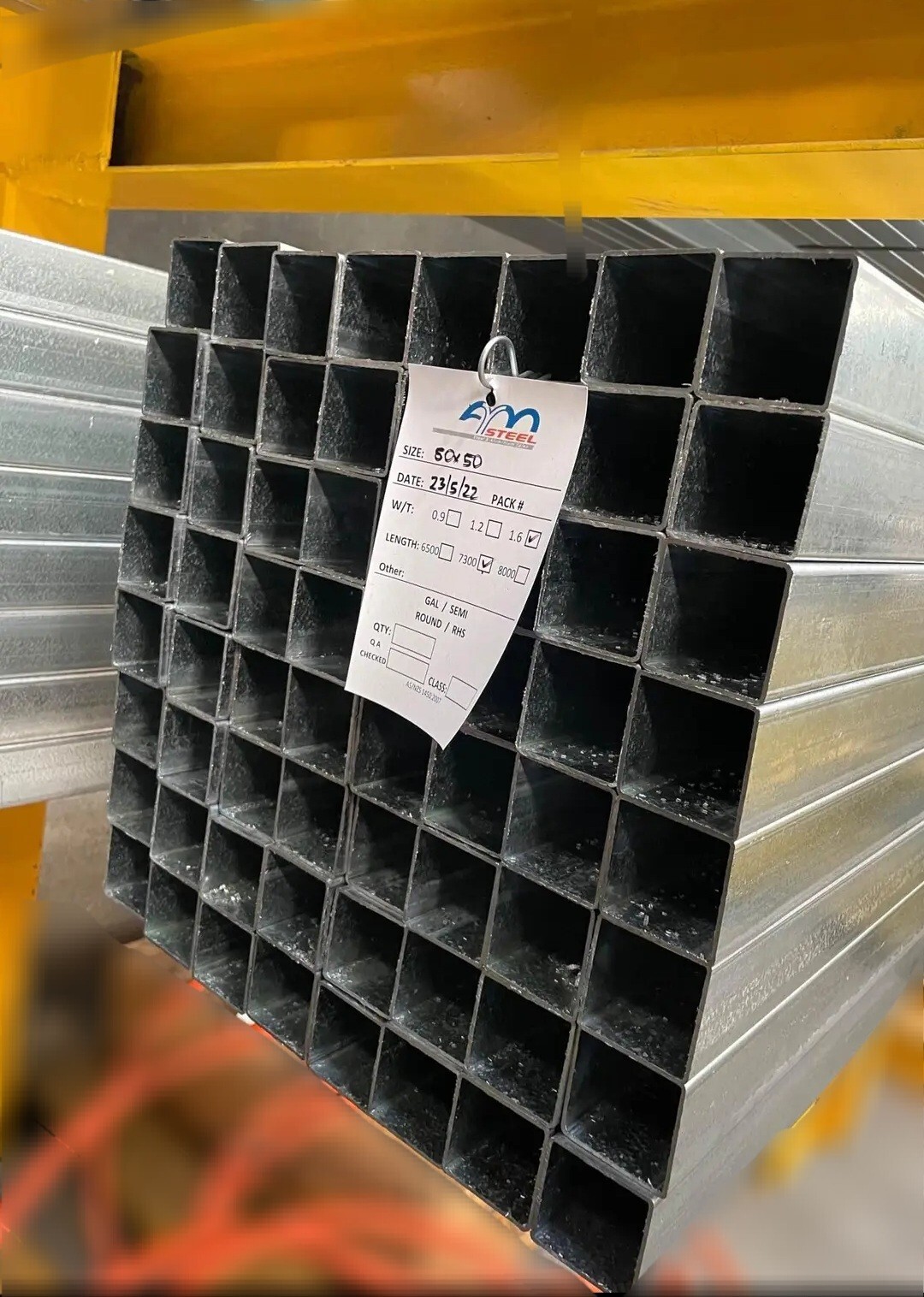 Square SHS Tube Steel 50X50x1.6mm Galvanised x 8mtrs 6mtrs 3mtrs 2 ...
