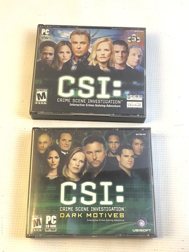 Lot Of 2 CSI PC Crime Scene Investigation Dark Motives Games Windows XP ...