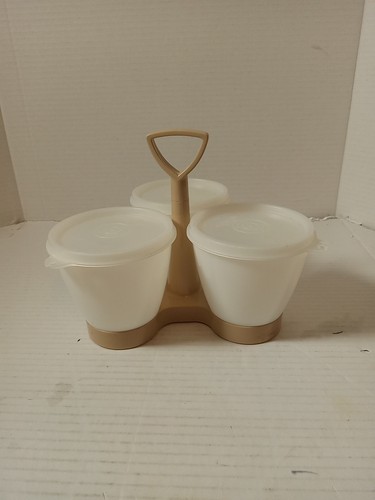 Tupperware Vintage 1970's 3 Pc Condiment Carrier With Lids Made in the ...