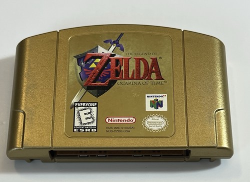 Legend of Zelda: Ocarina of Time N64 Gold Collectors Edition Authentic ...