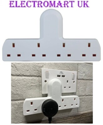 4 WAY GANG PLUG IN UK 13A MAINS SOCKET ADAPTER | eBay