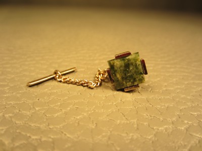 Vintage Jade Yellow Gold Plated Tie Tac or Lapel Pin | eBay