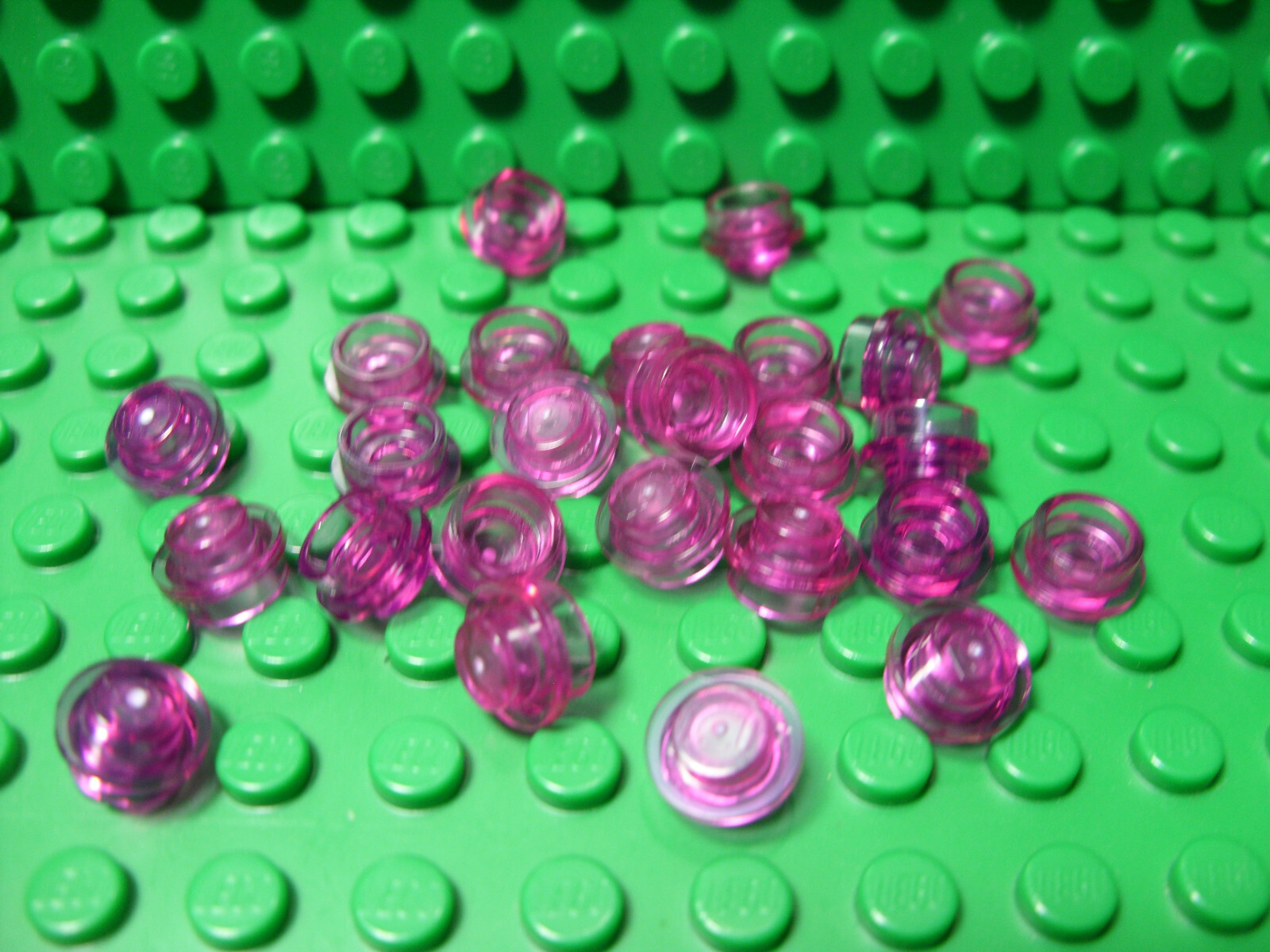 ** 25 CT LOT ** Lego NEW trans dark pink 1 x 1 round plate pieces Lot ...