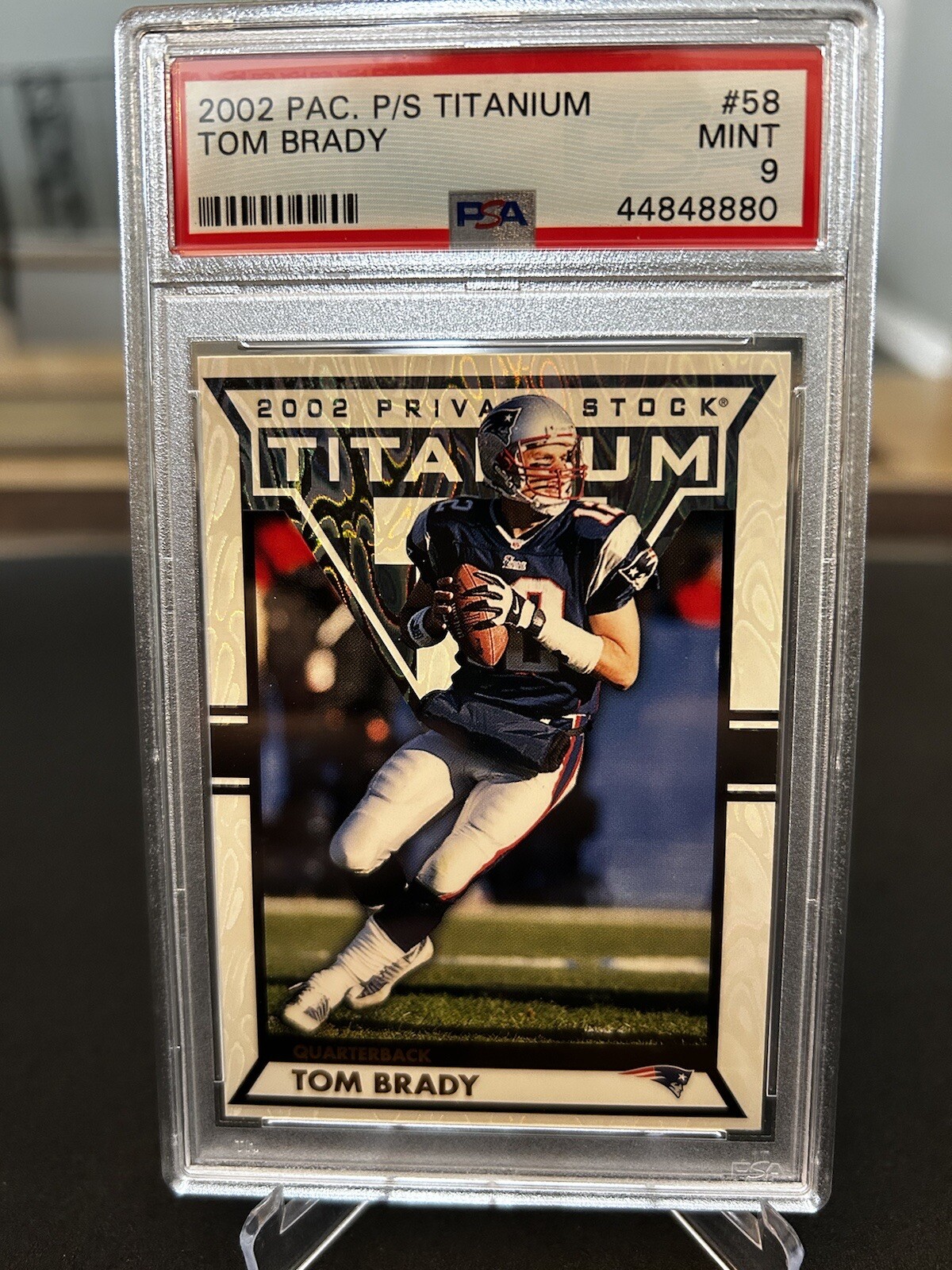 TOM BRADY 2002 Private Stock #58 Titanium FLAMETHROWER Parallel PSA 9 ...