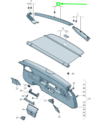 VOLKSWAGEN TIGUAN AD MK2 Rear Center Interior Lid Trim 5NA86770782V NEW ...