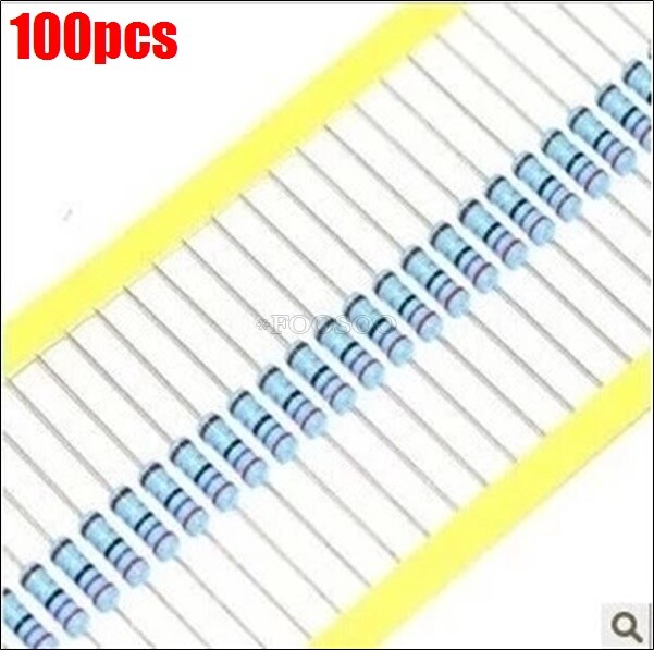 100Pcs 1/4W Watt 220K Ohm 220Kohm Metal Film Resistor 0.25W 2200000R 1% ...