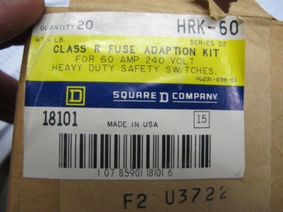 Square D HRK-60 Class R Fuse Adaption Kit- NEW BOX OF 11 | eBay