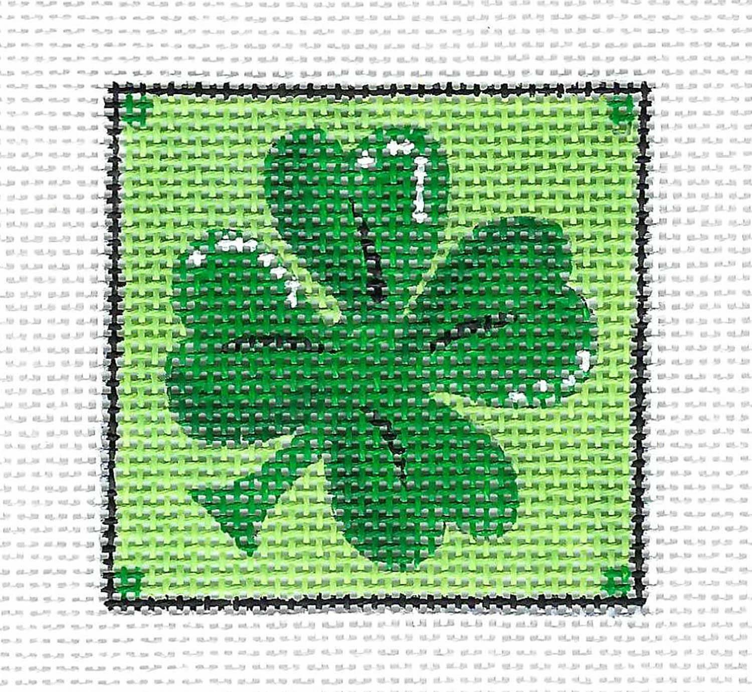 SP.ORDER ~ IRISH 4 LEAF CLOVER Ornament HP Needlepoint Canvas by ZIA ...