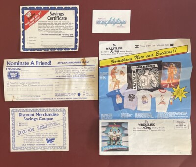 Vtg 80s WWF Fan Club Application, Coupon, Magazine Order Form Lot 1987 ...