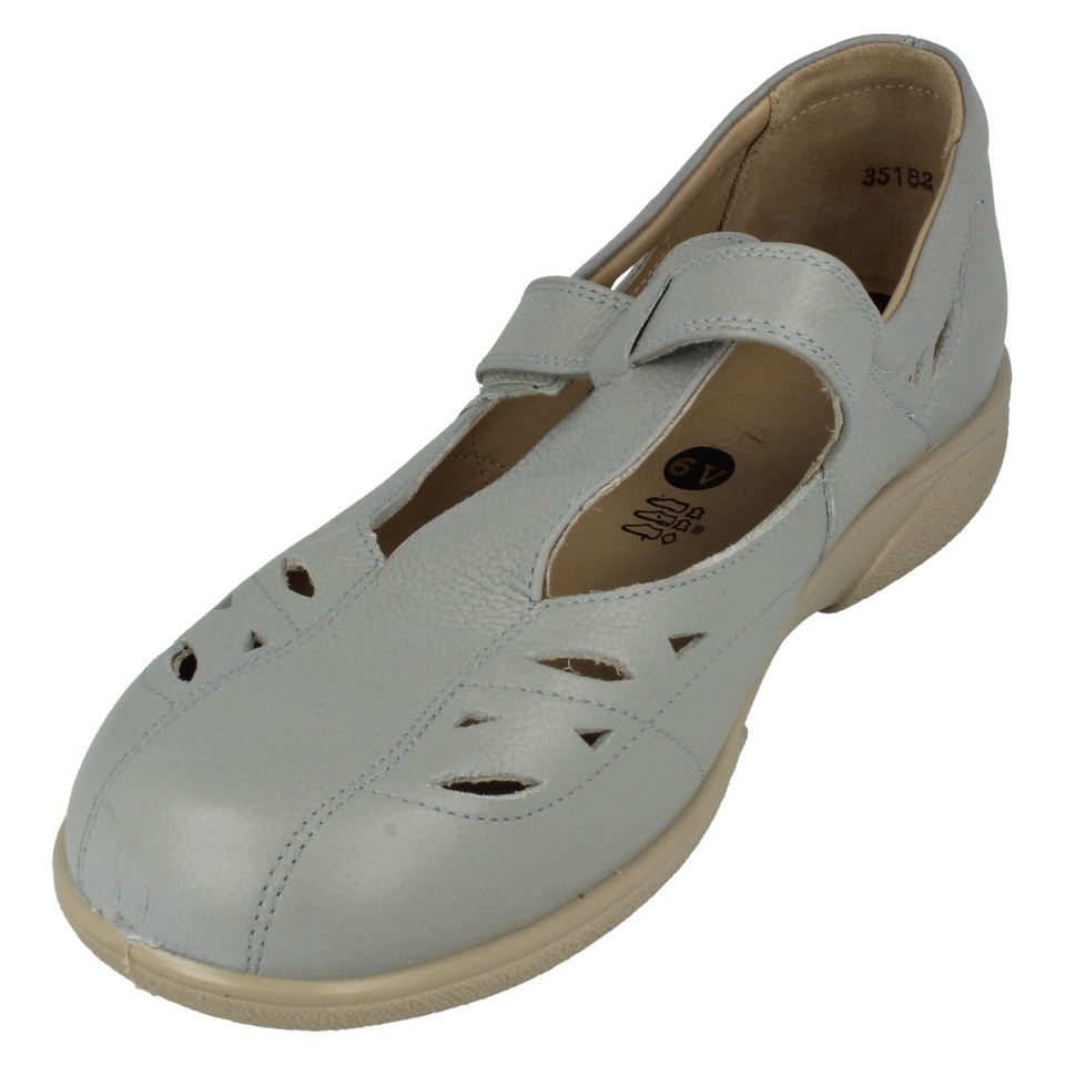 Ladies Hook & Loop Easy B Leather Casual Shoes: Flavia (Factory Seconds ...