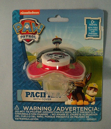 Nickelodeon Paw Patrol Pacifier Chase with Cover RED 0+ Mos BPA Free ...