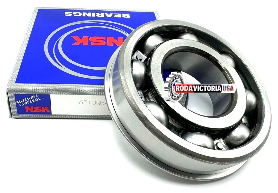 NSK JAPAN 6310 NR BALL BEARING, OPEN TYPE, NO SEALS + SNAP RING ...