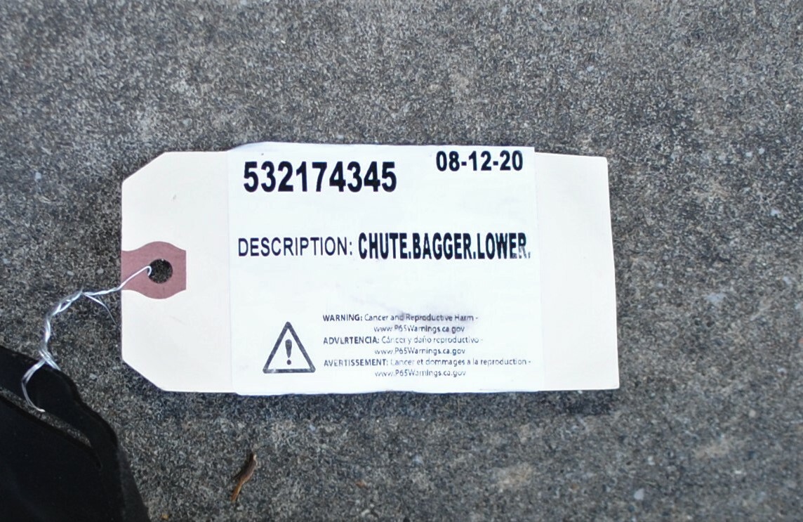 Husqvarna 532174345 532174345 Chute Bagger Lower 48 Inch for sale ...