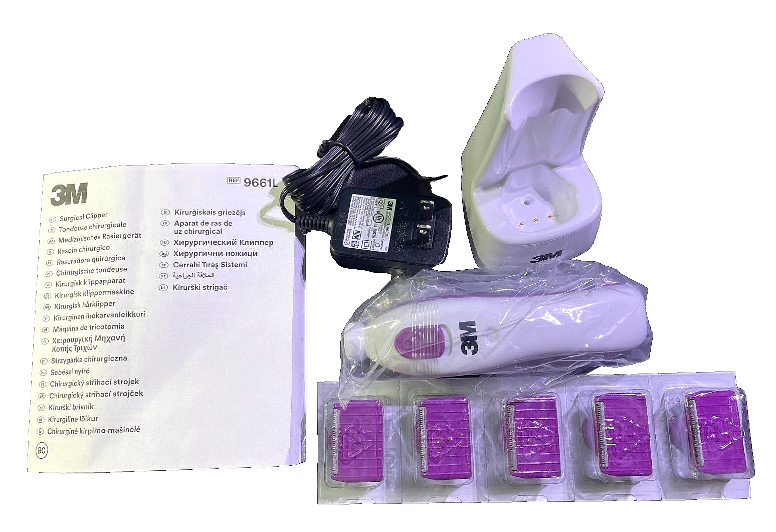 3M Surgical Clipper Starter Kit 9667L w/5 Blades 9660 & 9661 Shaver ...