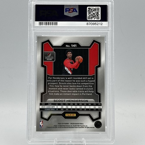 Scoot Henderson 2023 Panini Prizm Rookie Card PSA 6 EX-MT #141 Trail ...