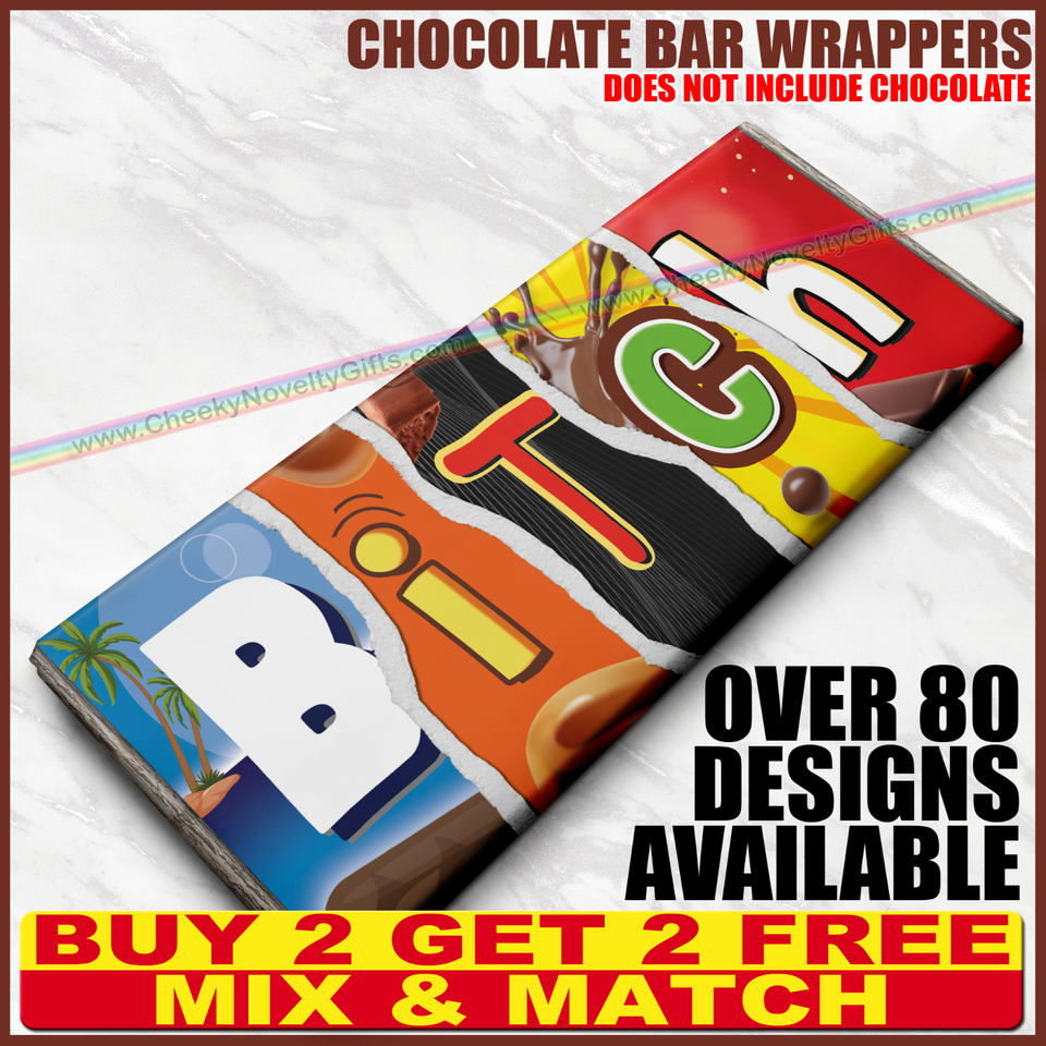 Funny Chocolate Bar Wrappers Rude Sweet Cover Labels Joke Fun Prank ...