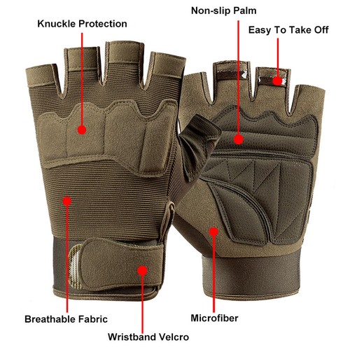 Motorcycle Motorbike Half Finger Gloves ATV UTV Racing Riding Cycling ...
