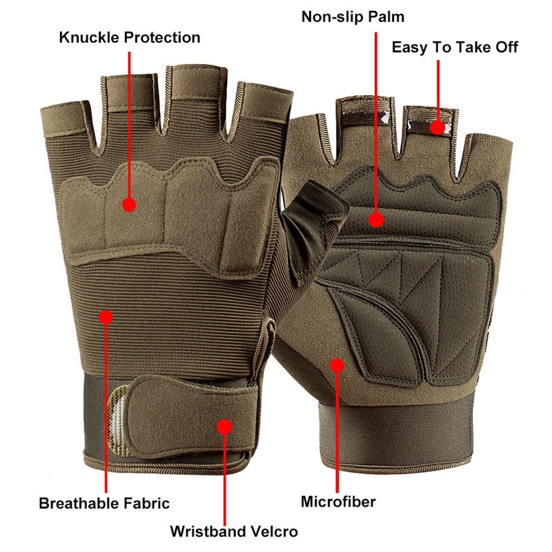 Motorcycle Motorbike Half Finger Gloves ATV UTV Racing Riding Cycling ...