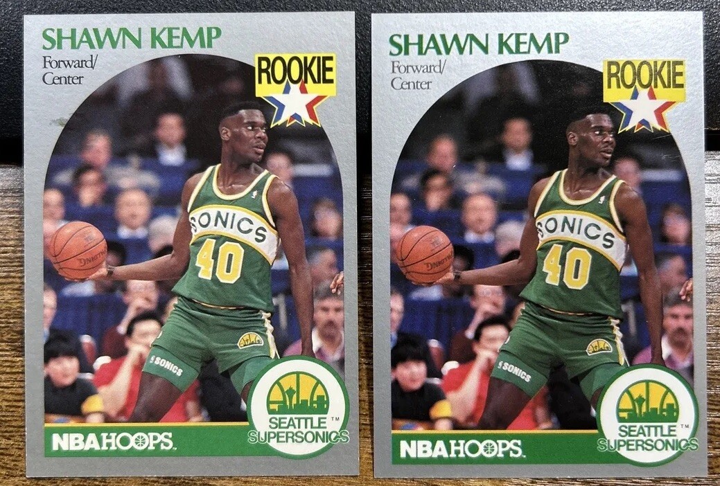 Shawn Kemp 1990-91 NBA Hoops Rookie Lot (2) #279 Sonics Icon | eBay