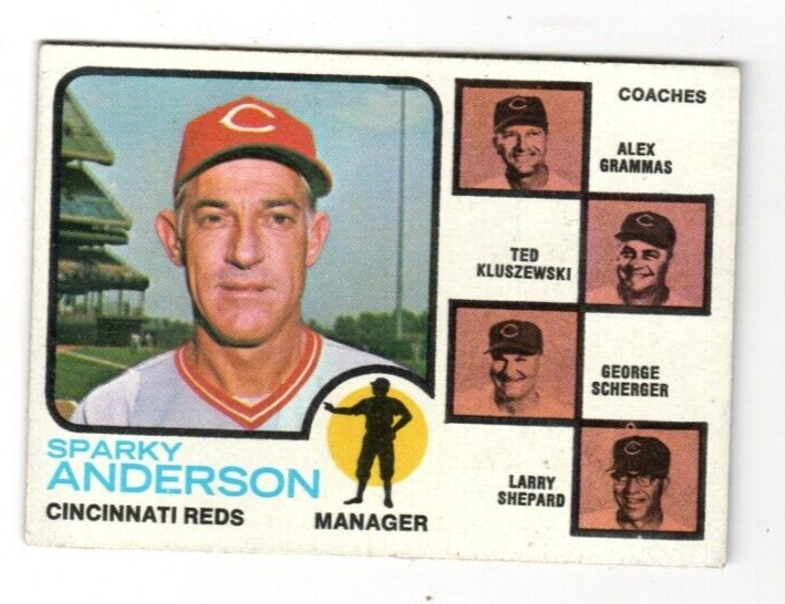 1973 Topps #296 Sparky Anderson - Cincinnati Reds, Near Mint Condition ...