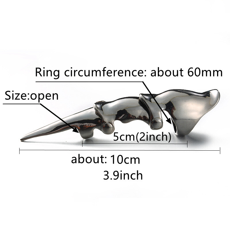 Dragon Punk Rock Rings Metal Armour Knuckle Joint Full Finger Ring ...
