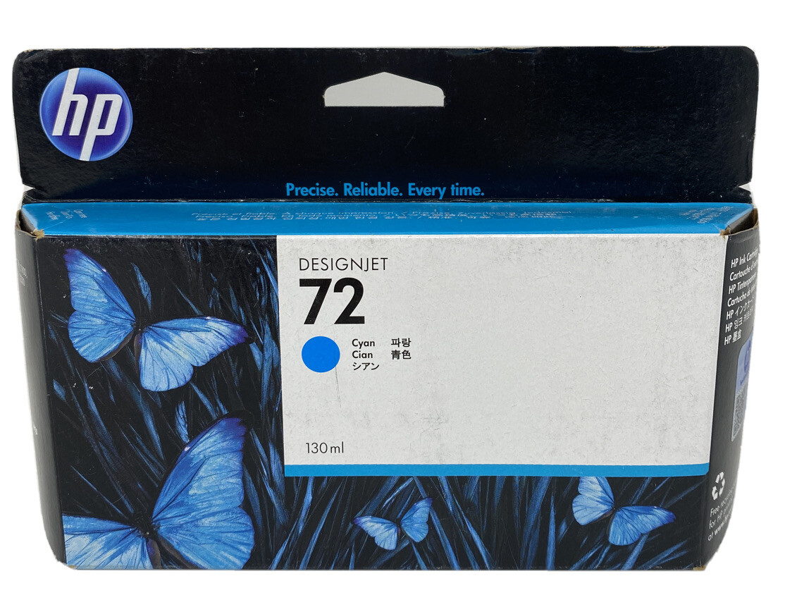 C9371A 72 Genuine HP 130ML Cyan Ink DesignJet Exp April 2018 | eBay