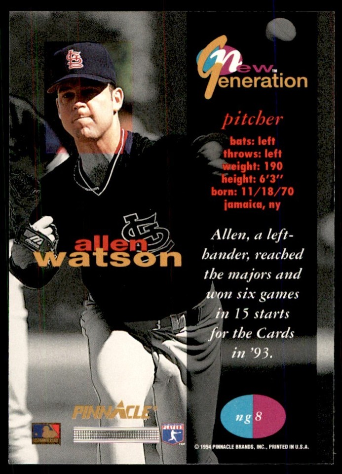 1994 PINNACLE ALLEN WATSON ST. LOUIS CARDINALS #NG8 | eBay