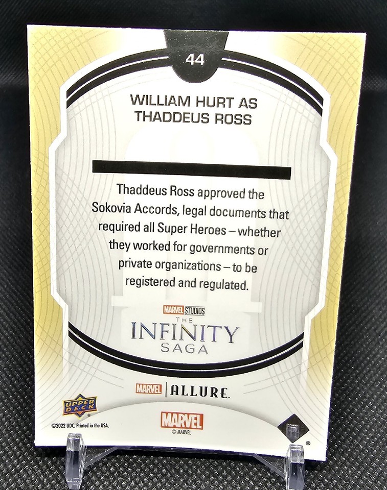 #44 WILLIAM HURT THADDEUS ROSS 2022 Upper Deck Marvel Allure HULK ...